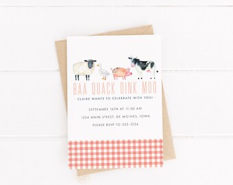 Pig invitation | Etsy