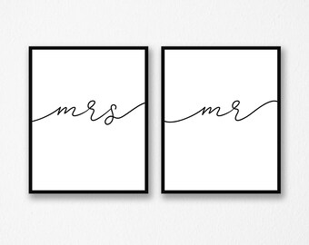 Printable mr and mrs | Etsy