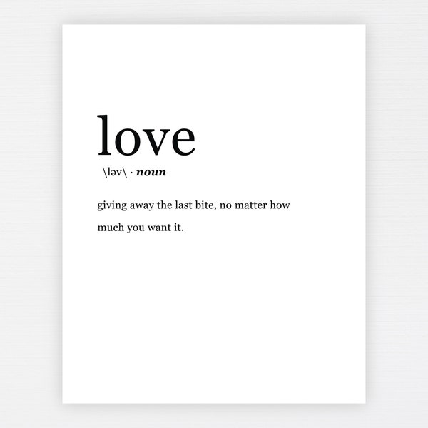 Love Dictionary - Etsy