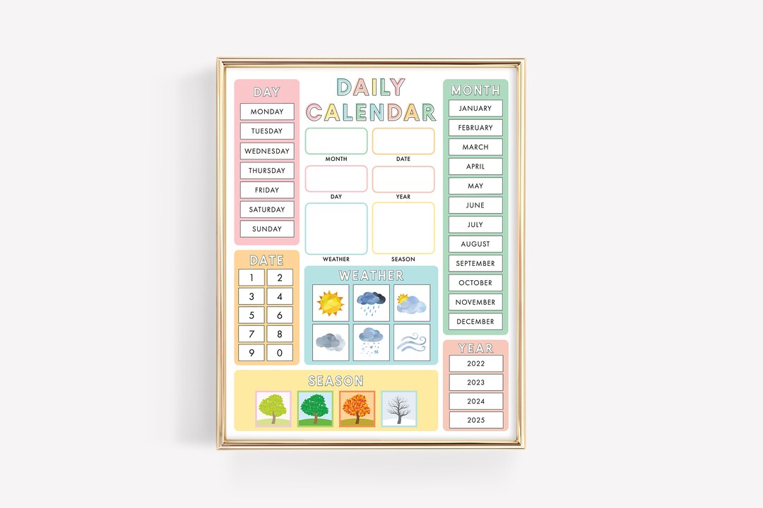 Child Calendar Printable · Montessori Preschool Classroom Educational ...