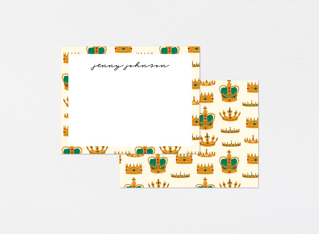 Crown Royal Stationery · Queen King Monogram Gift · Custom Notecards ...