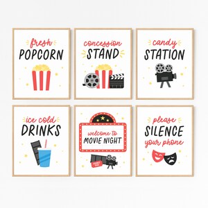 Movie Night Party Signs · Movie Printable Party Decorations · Drive ...