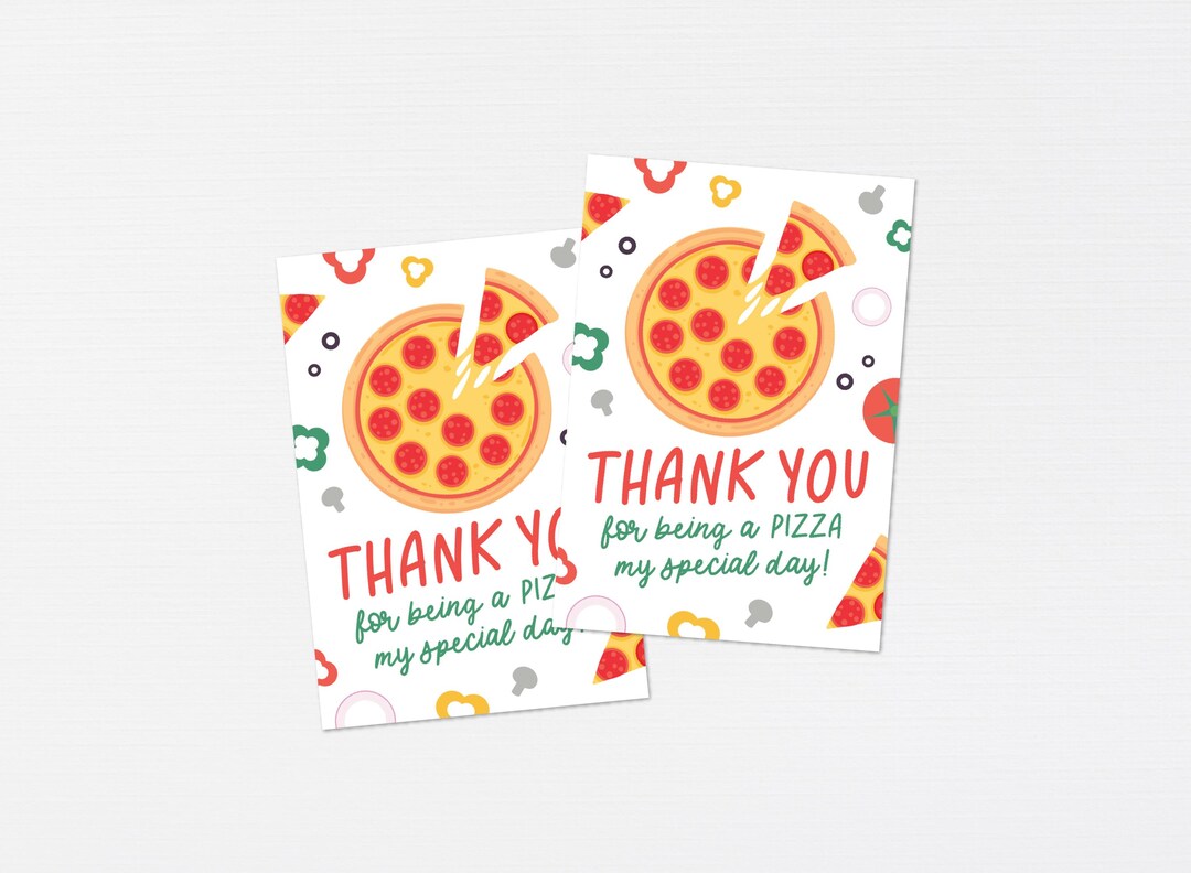 Pizza Party Favors Tags · Pizza Thank You Kids Printable Birthday Favor ...