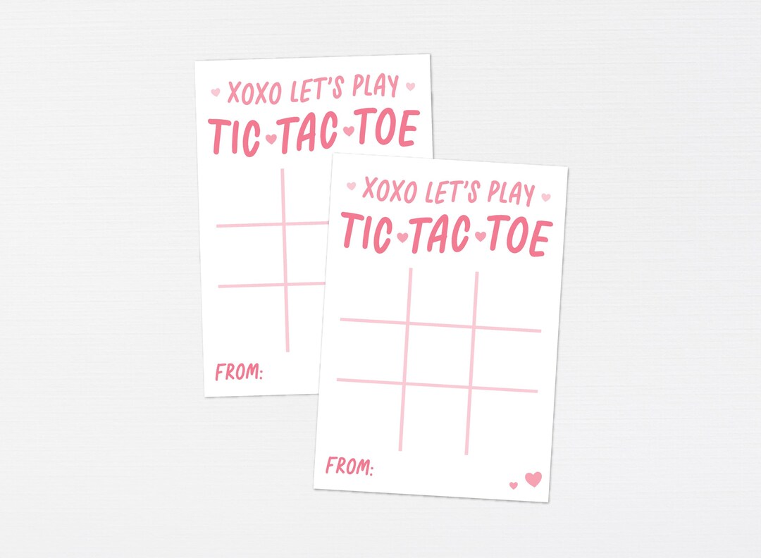 Tic Tac Toe Valentine · Printable Kids Valentine School Friends · Let's ...
