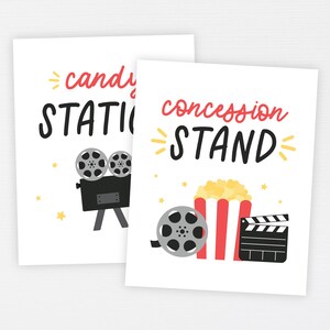 Movie Night Party Signs · Movie Printable Party Decorations · Drive ...