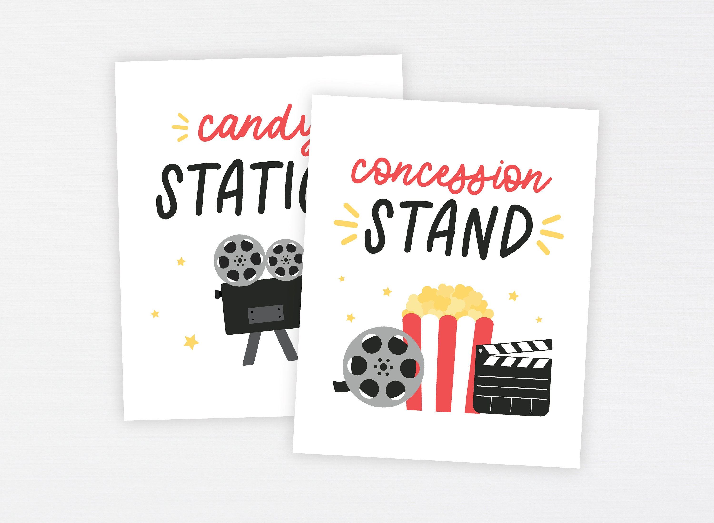 Movie Night Party Signs Movie Printable Party Decorations | Etsy Canada