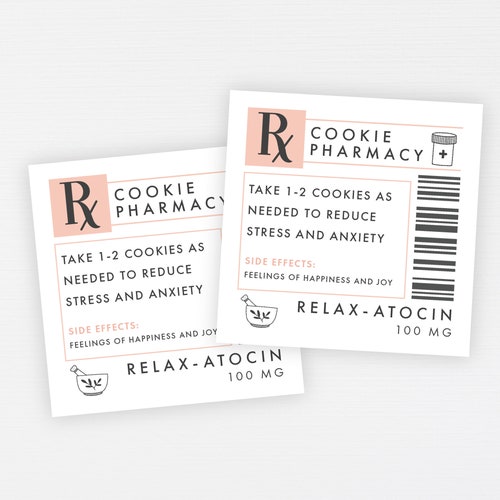 Printable Rx Label for Cookie prescription Jar - Etsy