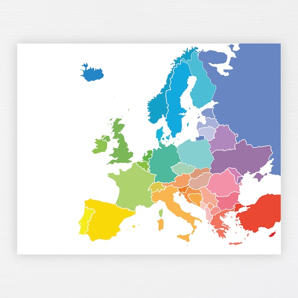 Europe Map - Etsy