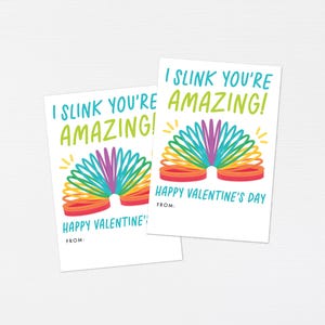 Slinky Kids Valentine Tags · Printable Classroom Valentine · Happy ...