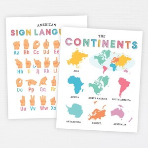 Education Learning Posters · BUNDLE 2 · 8 Print Set Continents ...