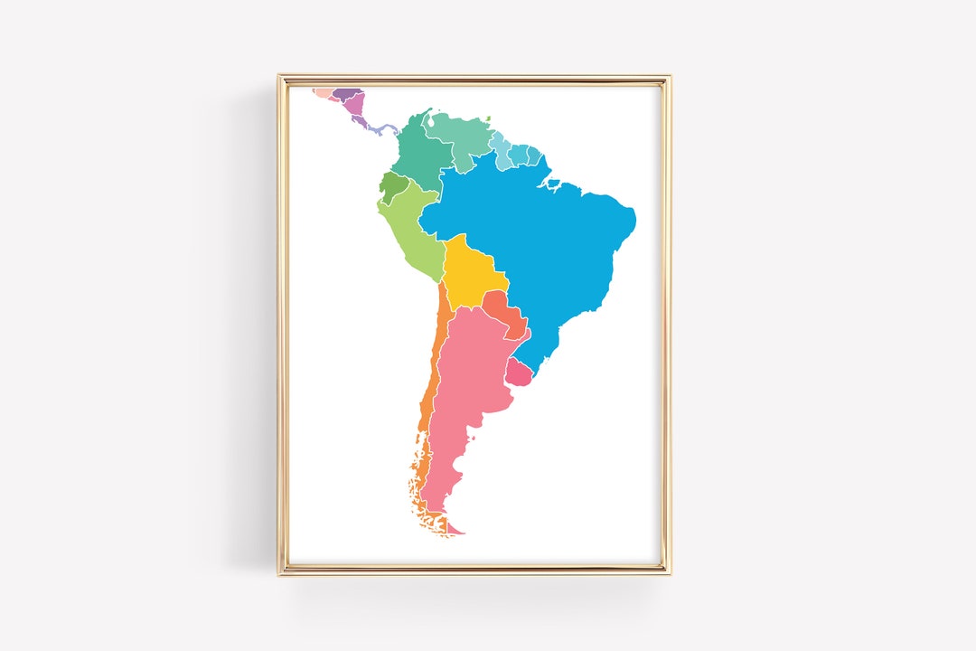 South America Map Education Printable · Colorful Homeschool Learning ...