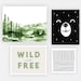 Forest Mountain Wall Art Set Adventure Kids Camping Decor Prints Bear ...
