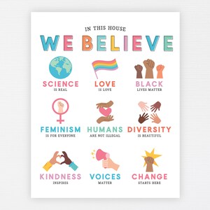 In This House We Believe Art Print Diversity Education - Etsy Canada