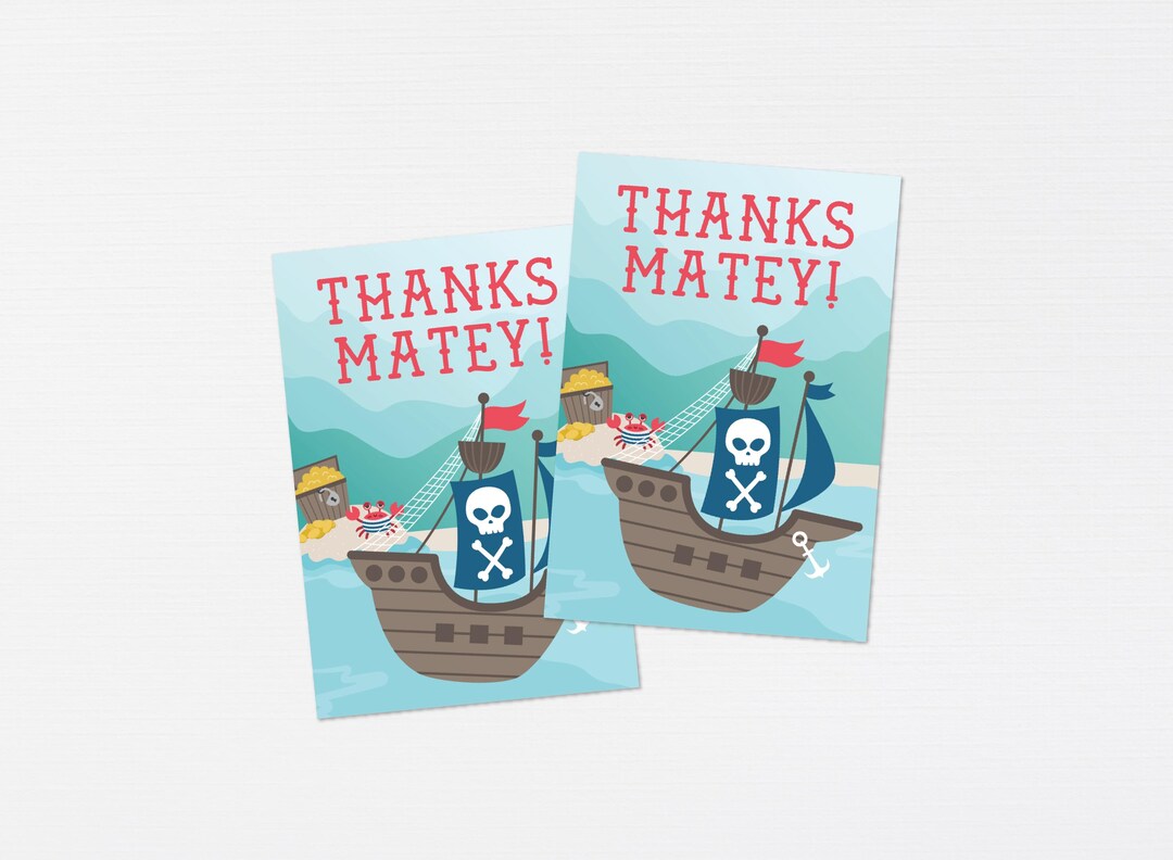 Pirate Favor Tags · Thank You Pirate Pool Party Tags · Modern Ahoy ...