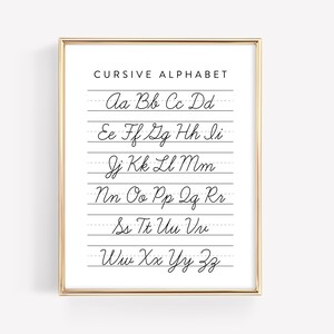 Cursive Handwriting Poster · Alphabet Chart · Educational Printable ...