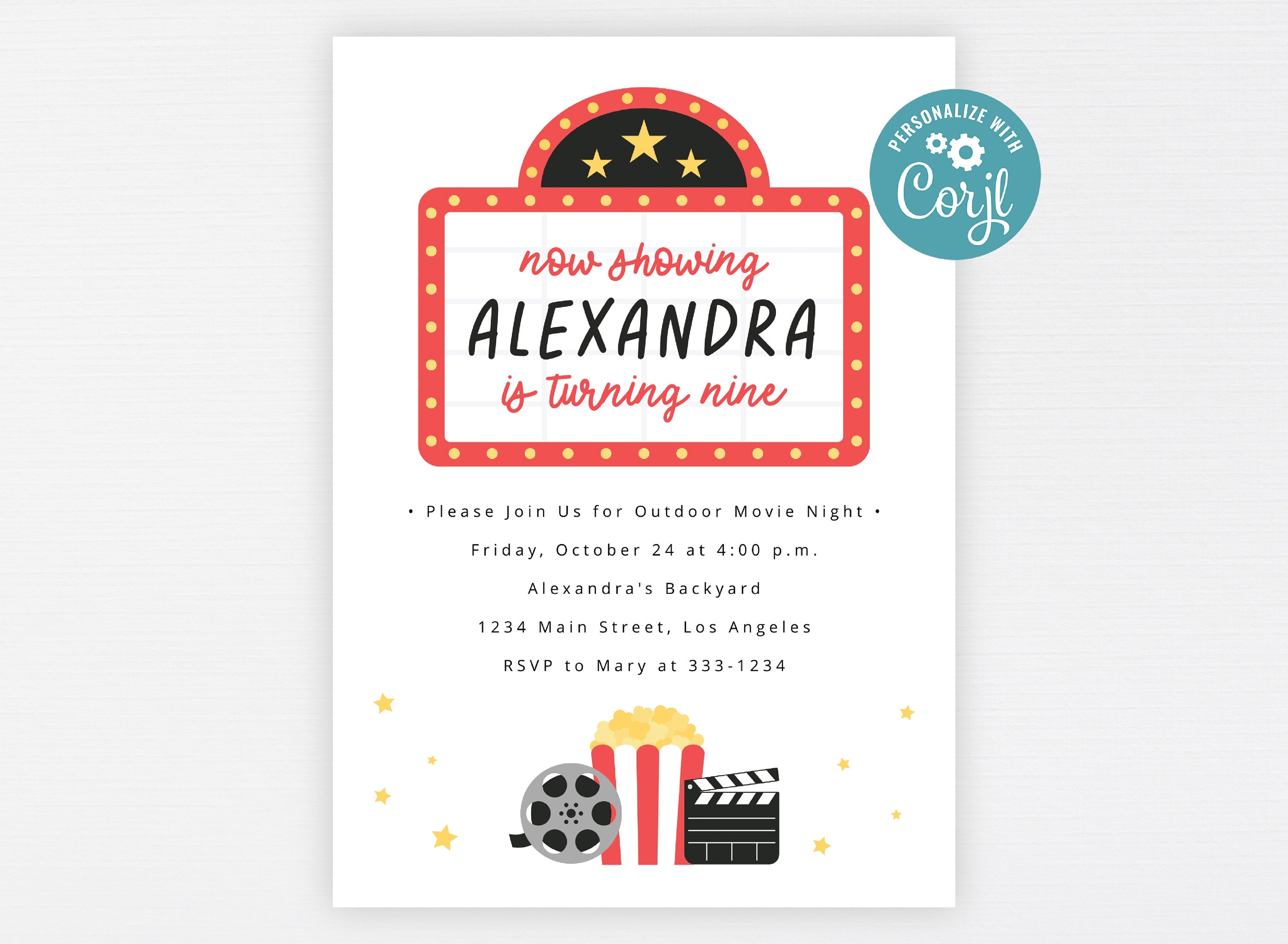 Movie Night Invitations Wording