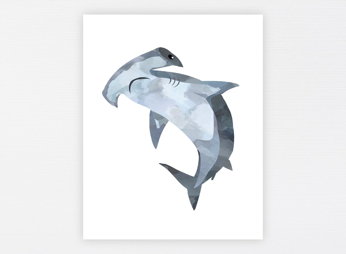 Shark Prints Set of 6 Shark Nursery Ocean Sea Animal | Etsy
