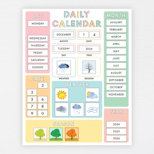Child Calendar Printable · Montessori Preschool Classroom Educational ...