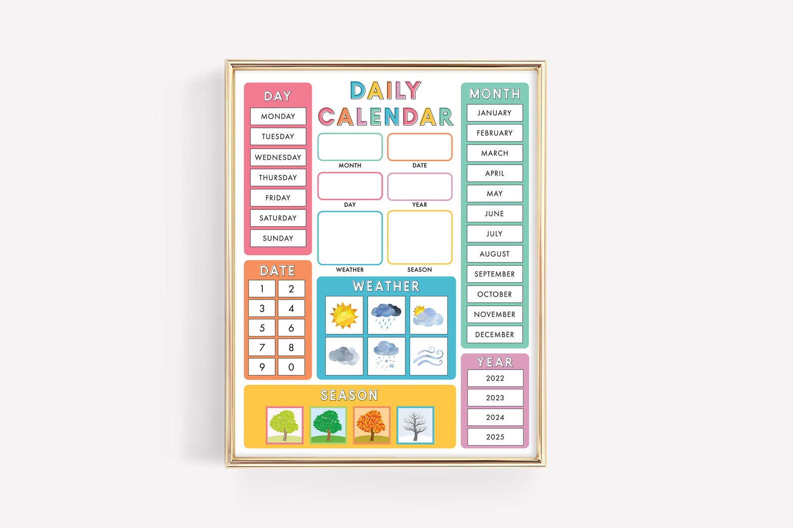 Child Calendar Printable · Montessori Preschool Classroom Educational ...