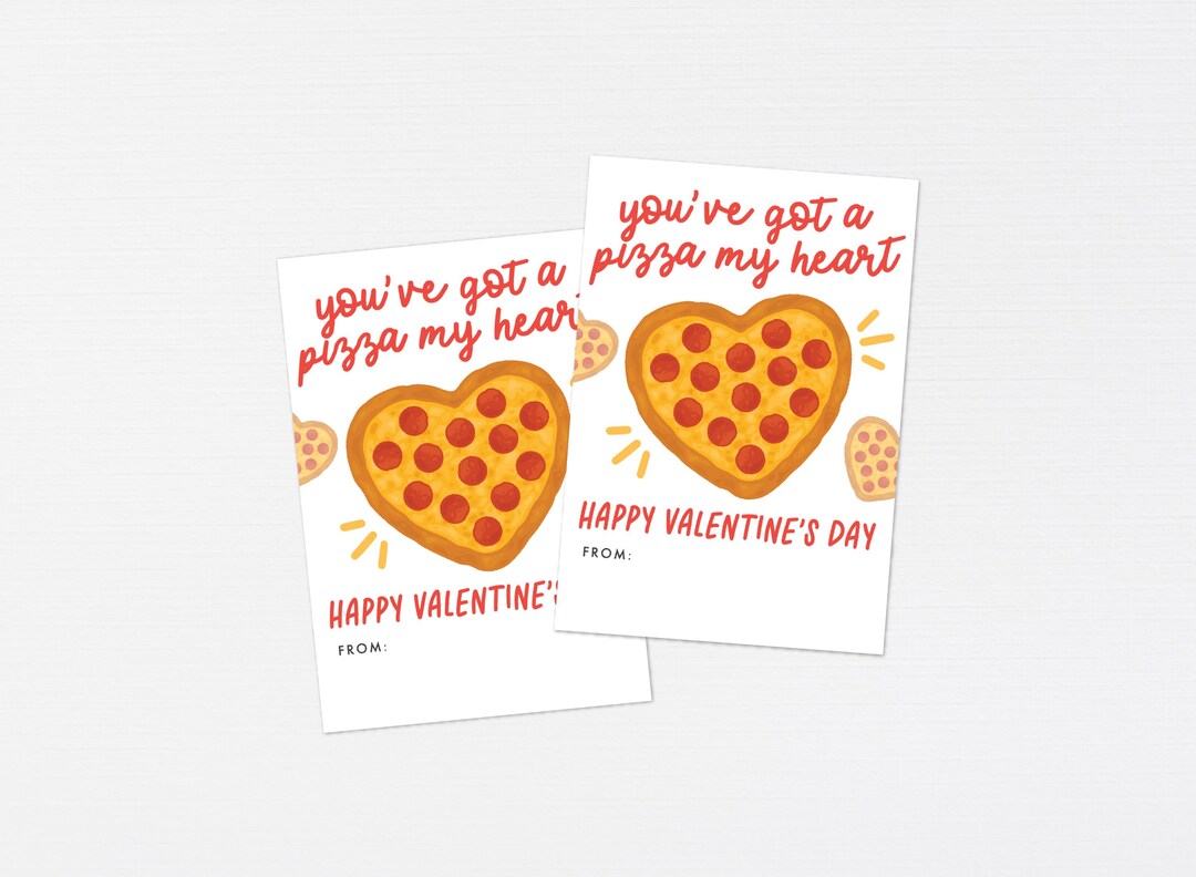 Pizza Kids Valentine Tags · Printable Classroom Valentine Pizza My ...
