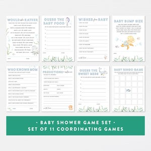Ocean Baby Shower Games Bundle · Set of 11 · Under the Sea Printable ...