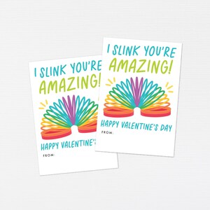 Slinky Kids Valentine Tags · Printable Classroom Valentine · Happy ...