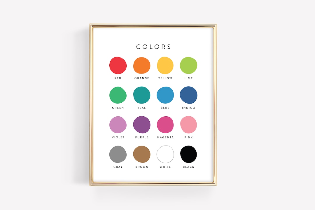 Colors Educational Poster Print · Montessori Learn the Colors Art ...