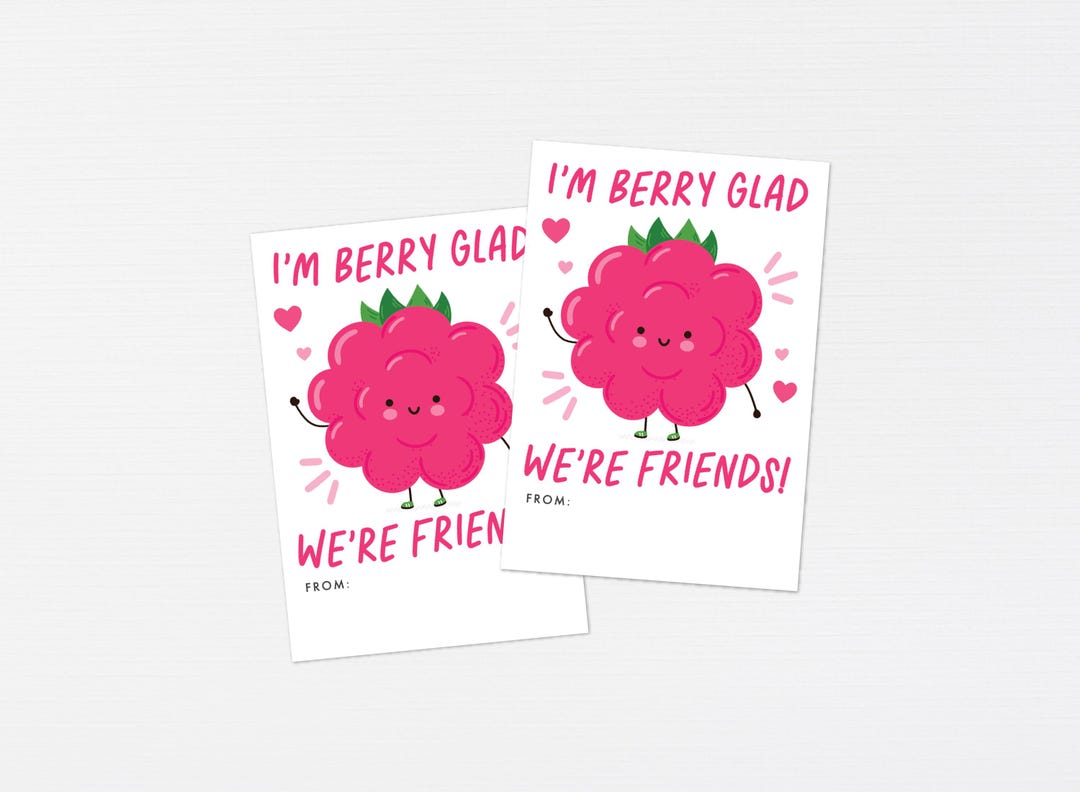 Berry Valentine Tag · Fruit Snack Kids · Raspberry Printable Classroom ...