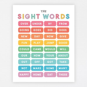Sight Words set 3 Education Printable Reading Spelling Aid - Etsy