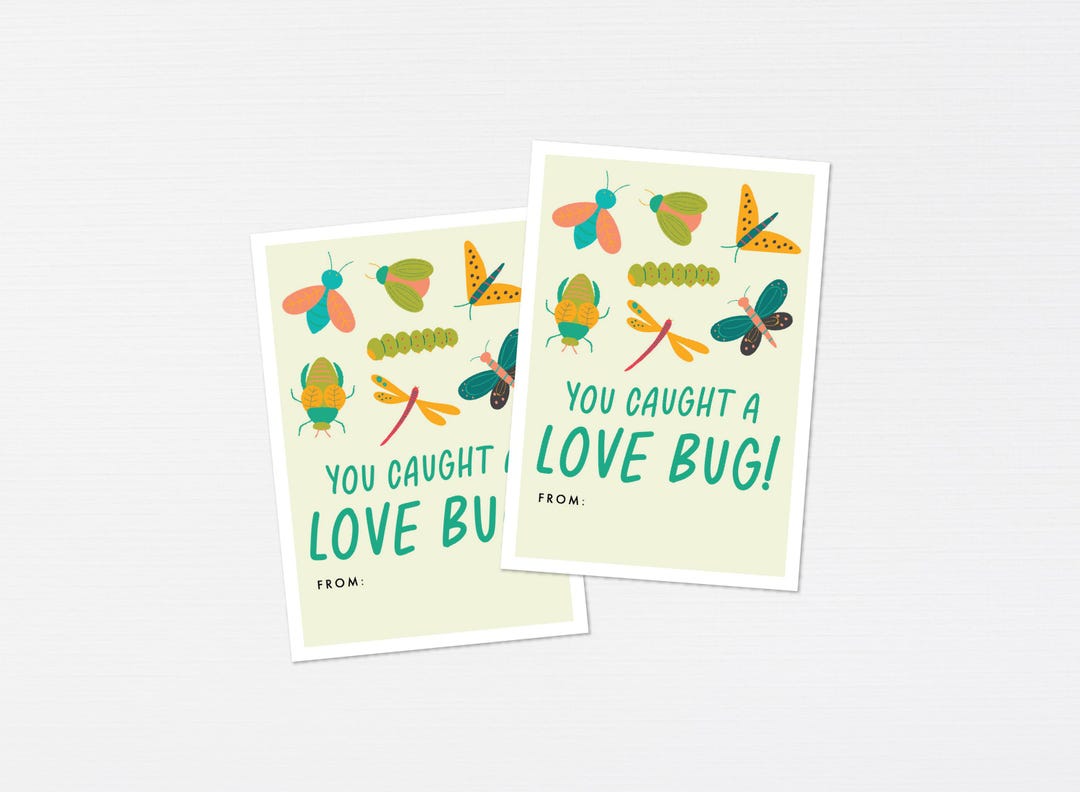 Love Bug Kids Valentine Tags · Bug Printable Classroom Valentines ...