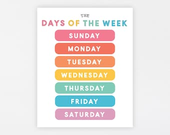 Days Of The Week Printable Chart
