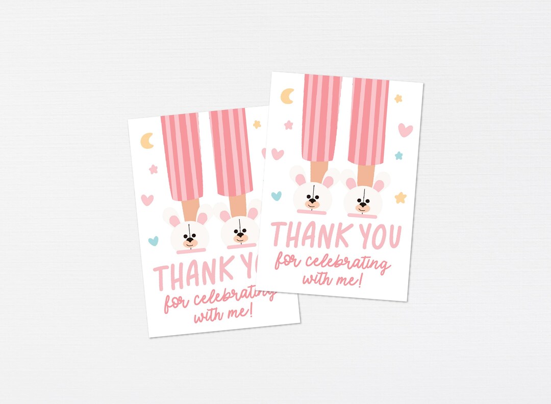 Pajama Party Favors Tags · Pj Sleepover Thank You Kids Printable ...