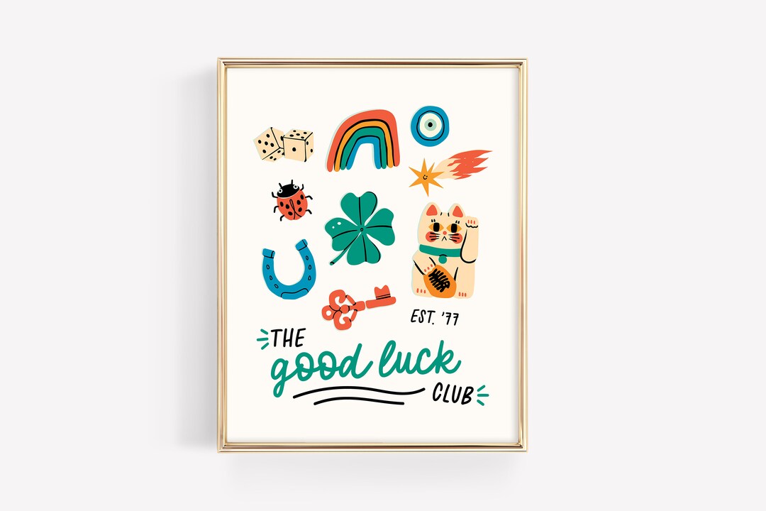 Good Luck Club Art Print · Lucky St. Patrick's Day Bar Cart Decor ...