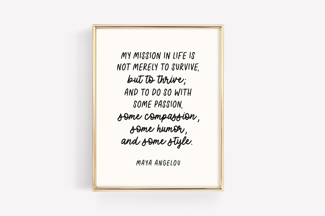Maya Angelou Quote Art Print · Book Lover Bar Cart Decor · Author ...