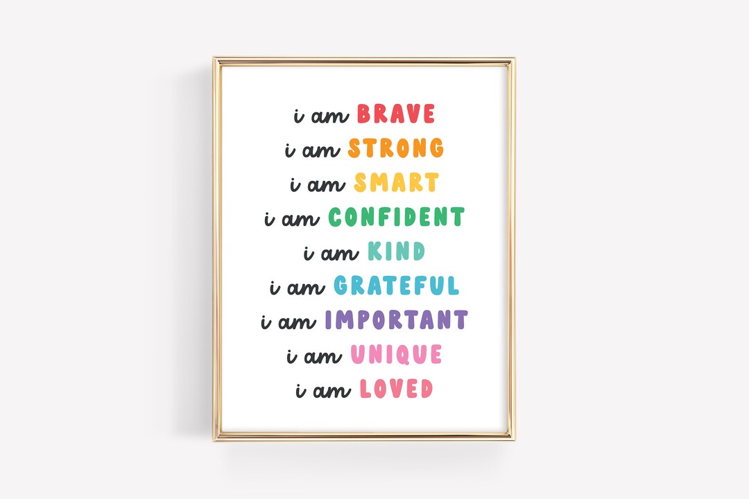 Child Affirmation Poster · I Am Brave Strong Smart Kids Printable ...