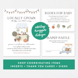 Farmers Market Shower Sign Set · Organic Locally Grown Shower Printable ...