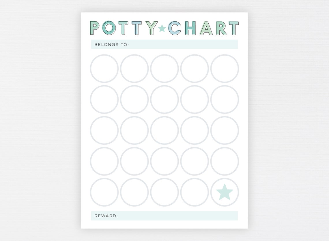 Potty Training Chart Printable Toddler Potty Time Chart - Etsy
