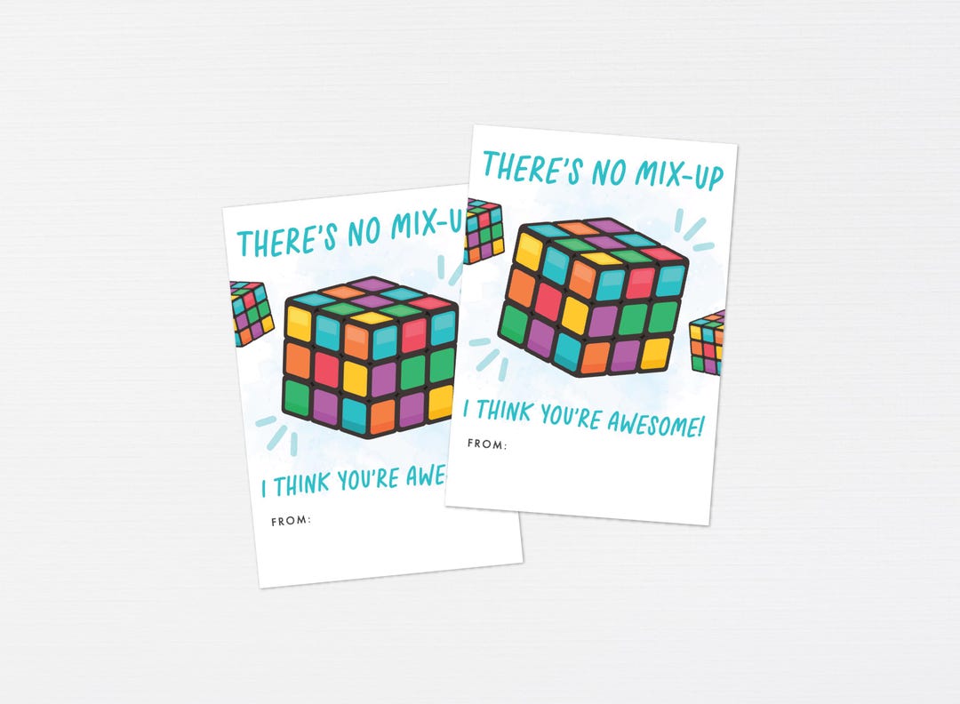 Cube Game Valentine Tags · Rubik's Kids Printable Classroom Valentine ...