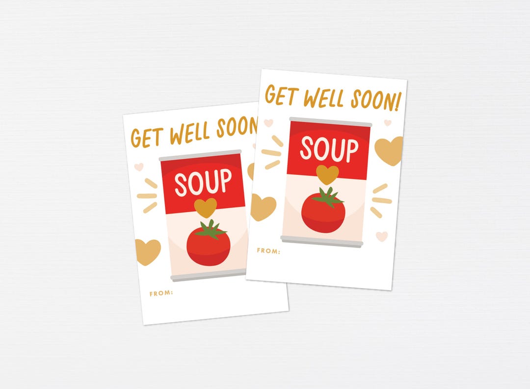 Soup Gift Tags · Get Well Soon Printable Card · Healing Gift Card ...