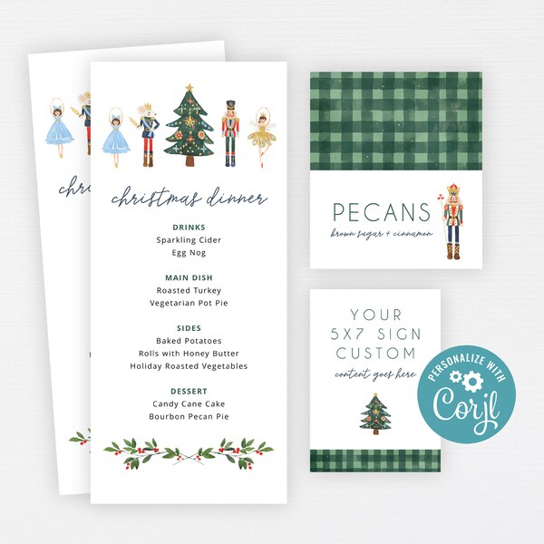 Christmas Menu Nutcracker - Etsy