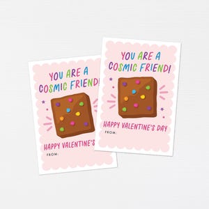 Cosmic Brownie Valentine Tags · Kids Printable Classroom Valentine ...