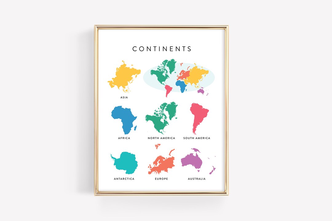 World Continents Education Printable · Homeschool Learning Montessori ...