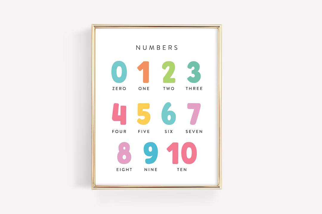 Numbers Educational Poster · Rainbow Counting 0-10 Printable Art · Kids ...