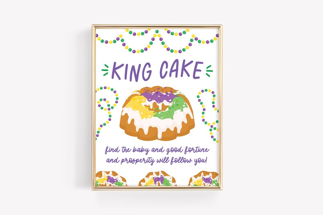 King Cake Sign · Mardi Gras Dessert Table Sign · New Orleans First ...