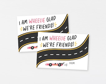Kids Valentine, Kid Valentine Cards, I Am Wheelie Glad We're Friends ...