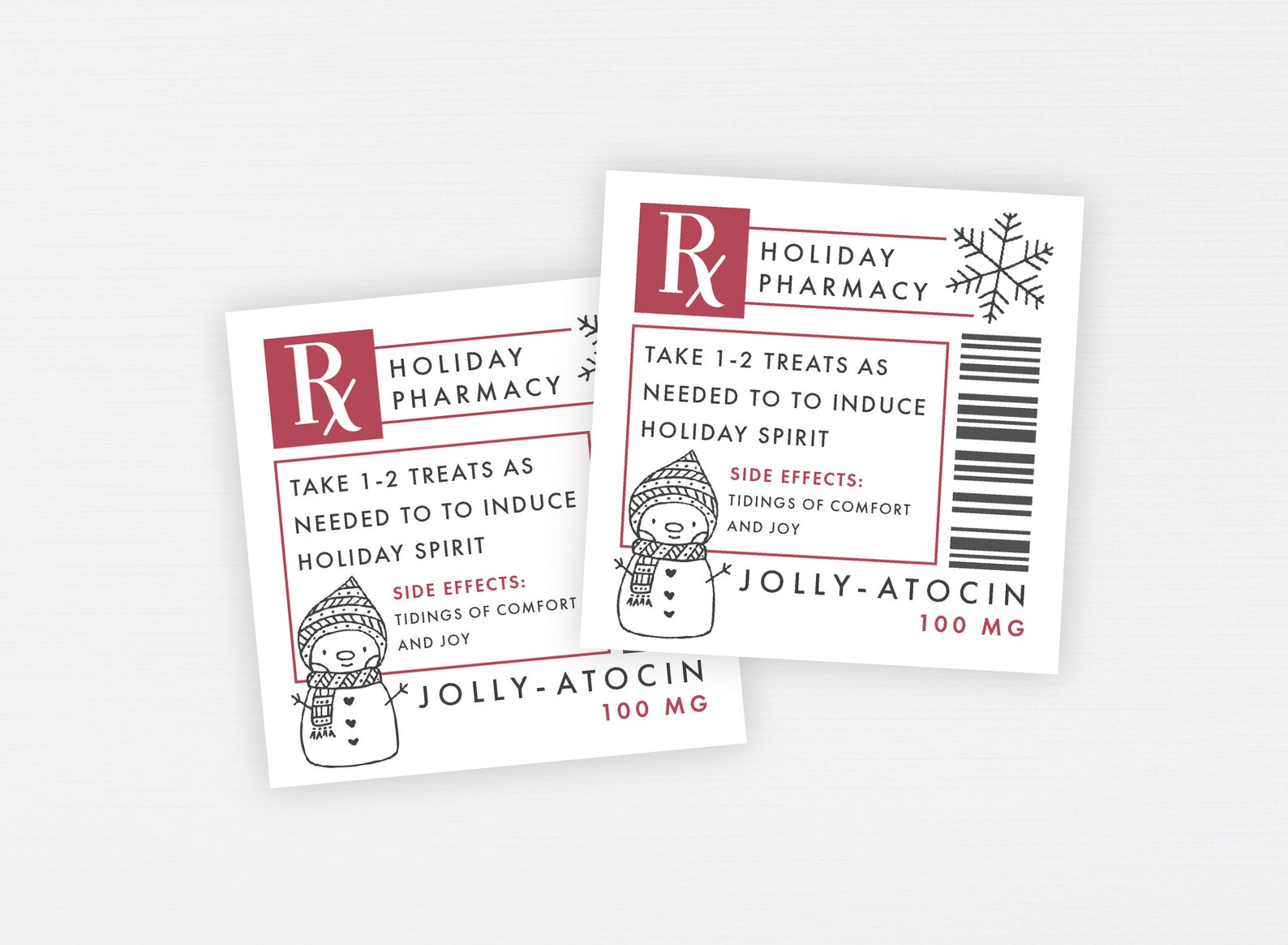 Christmas Cookie RX Prescription Label Holiday Printable | Etsy