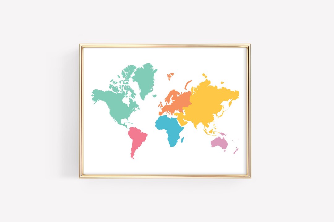 World Map Education Printable Continents Homeschool Learning Montessori ...