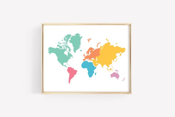 World Map Continents Printable