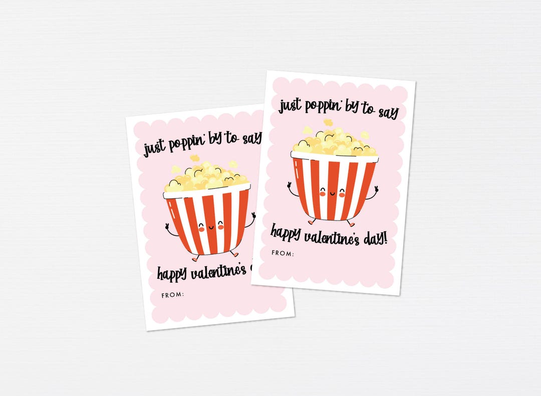 Popcorn Kids Valentine Tags Poppin' by Friends Printable Classroom ...