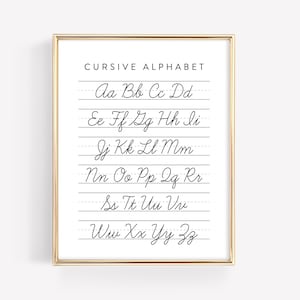 Cursive Handwriting Poster · Alphabet Chart · Educational Printable ...